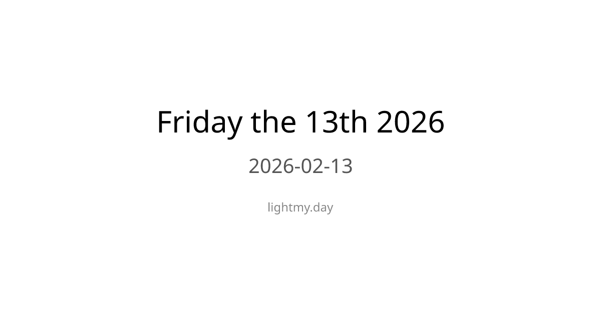 When is Friday the 13th 2026? Date & Countdown Timer | lightmy.day